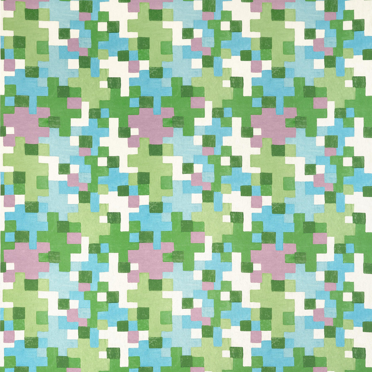 Thibaut Pixel Lavender And Green Fabric – DecoratorsBest
