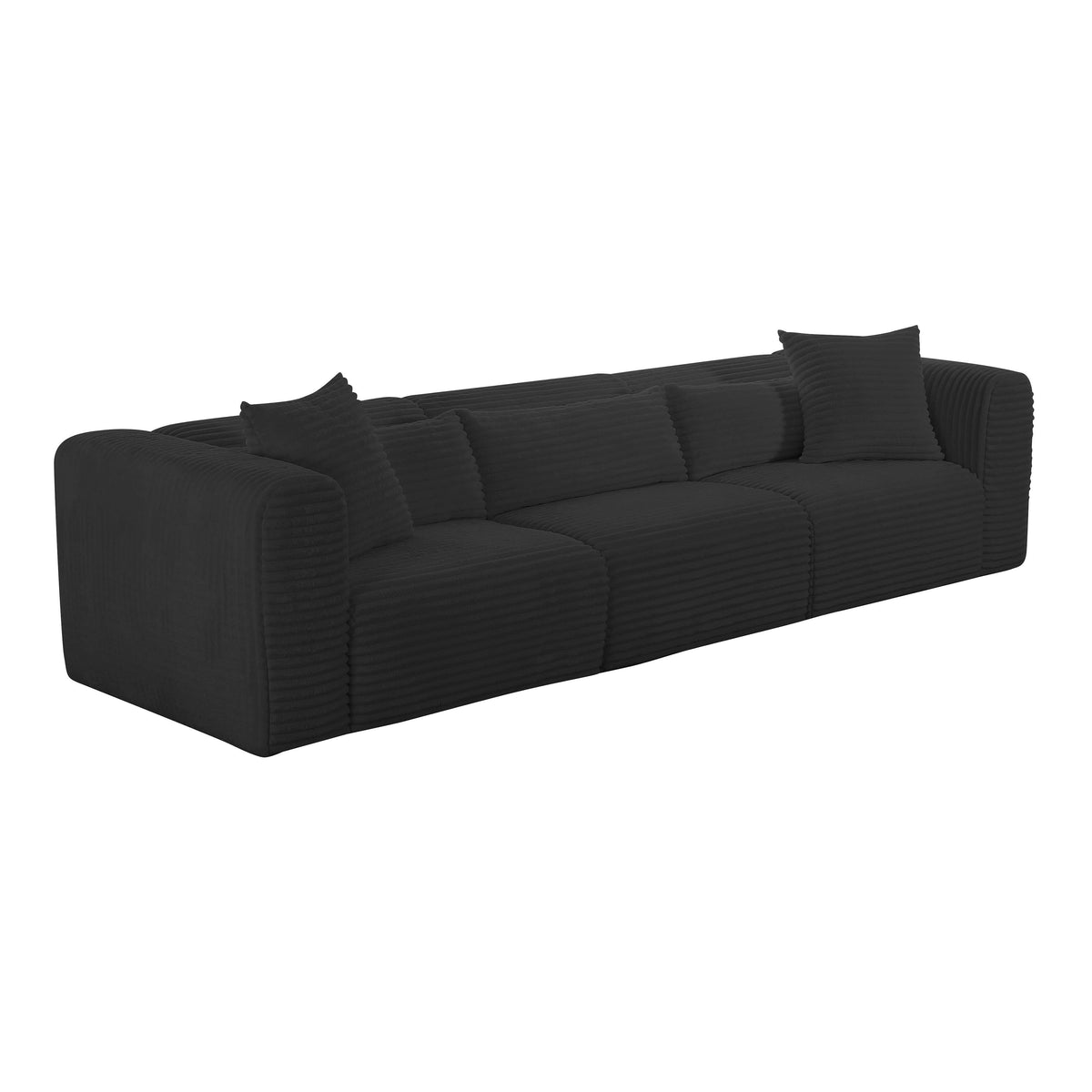 Tov Tarra Fluffy Oversized Black Corduroy Modular Sofa – DecoratorsBest