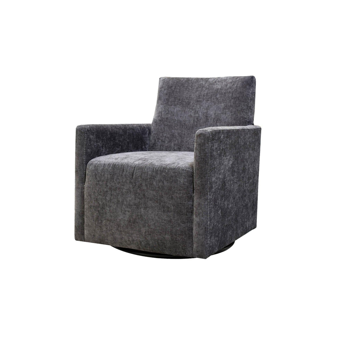 Lh Home Riley Swivel Club Chair - Ebony Chenille – DecoratorsBest