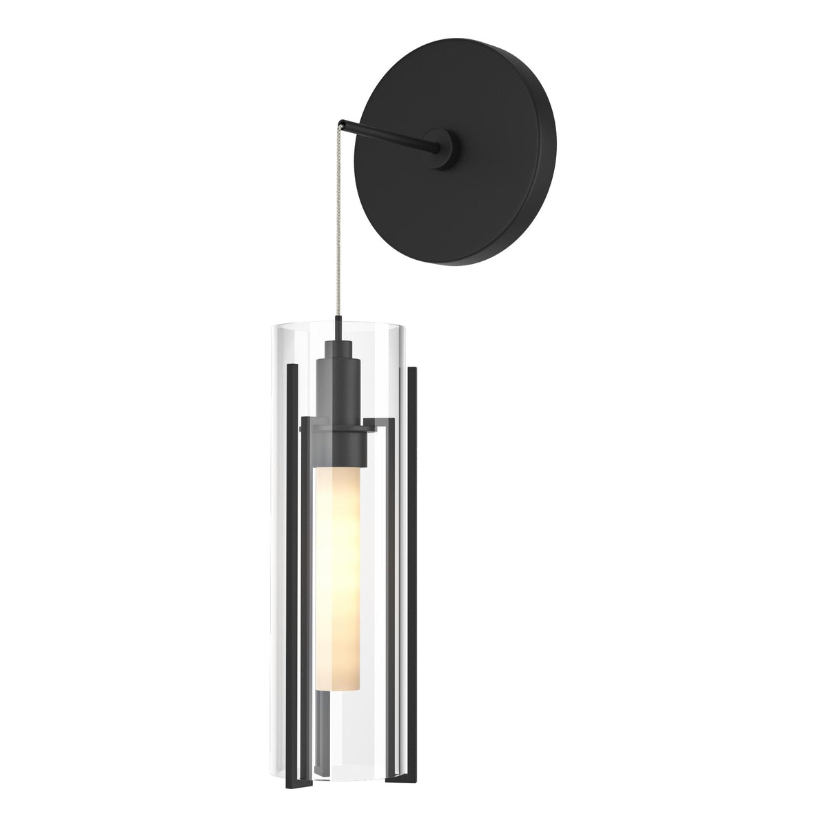 Hubbardton Forge 2023 Black Clear Glass (Zm) Exos Glass Mini Low Volta ...