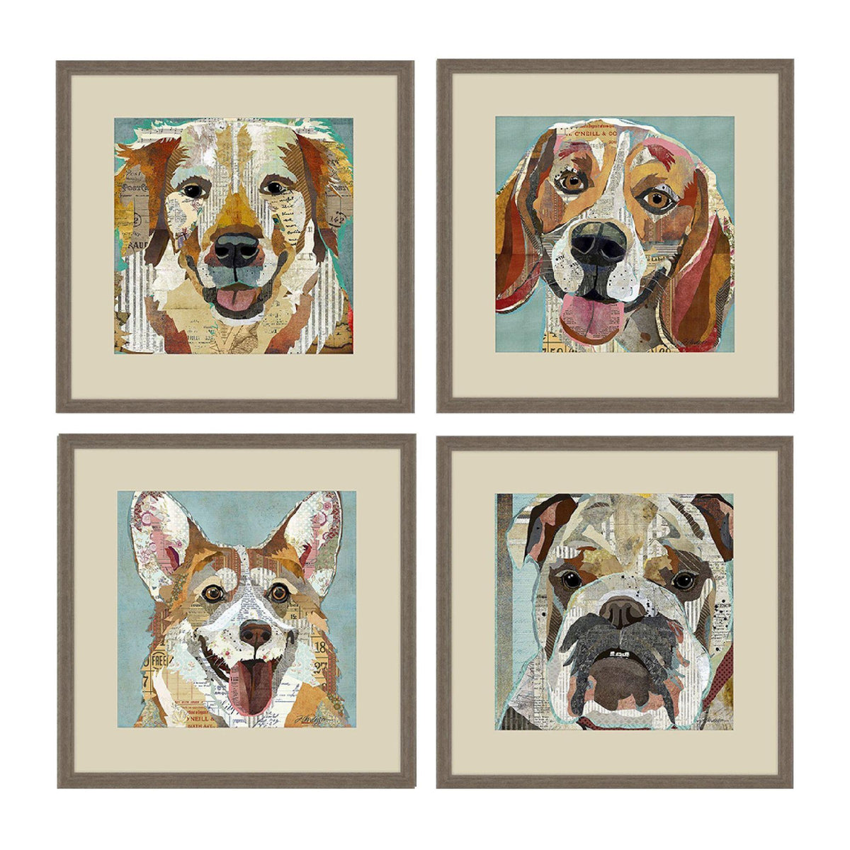 Paragon Dog Collage Ii S/4 Brown 21 X 21 X 2 Wall Art – DecoratorsBest