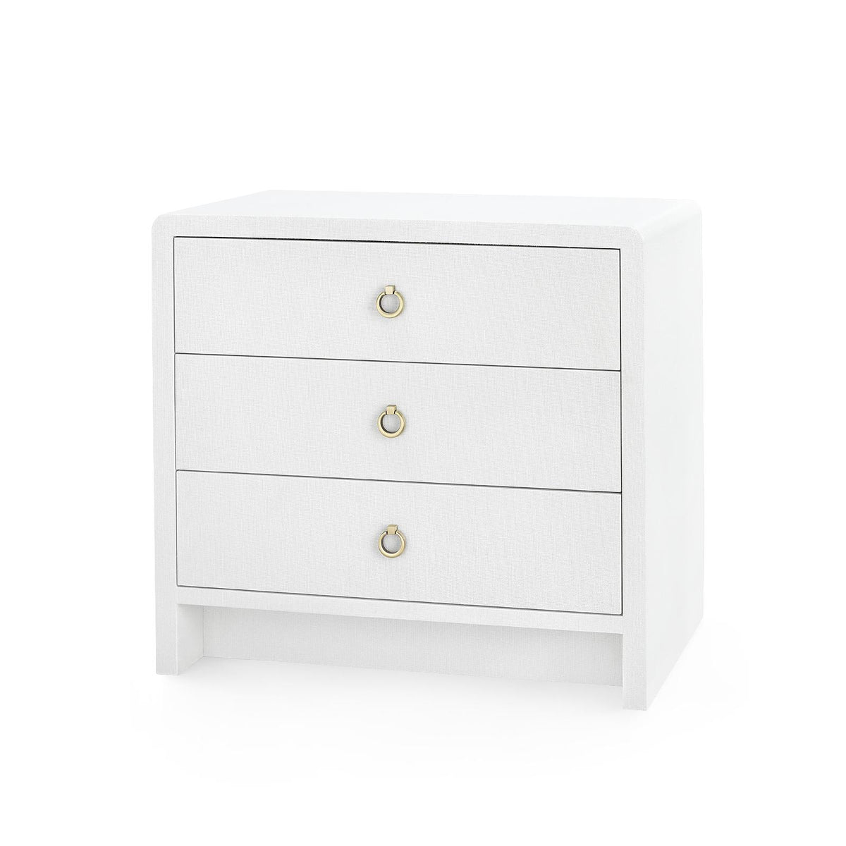 Villa & House Chiffon White Bryant Linen 3-Drawer Side Table ...