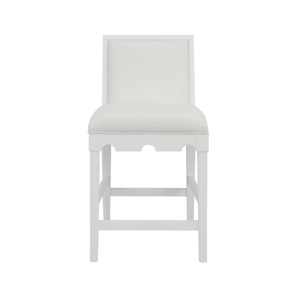 Worlds Away Square Back Counter Stool With Decorative Apron In Matte W ...