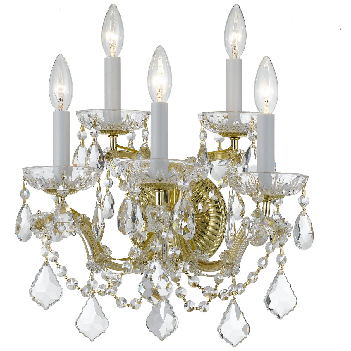 Crystorama Maria Theresa 5 Light Swarovski Strass Crystal Gold Sconce ...