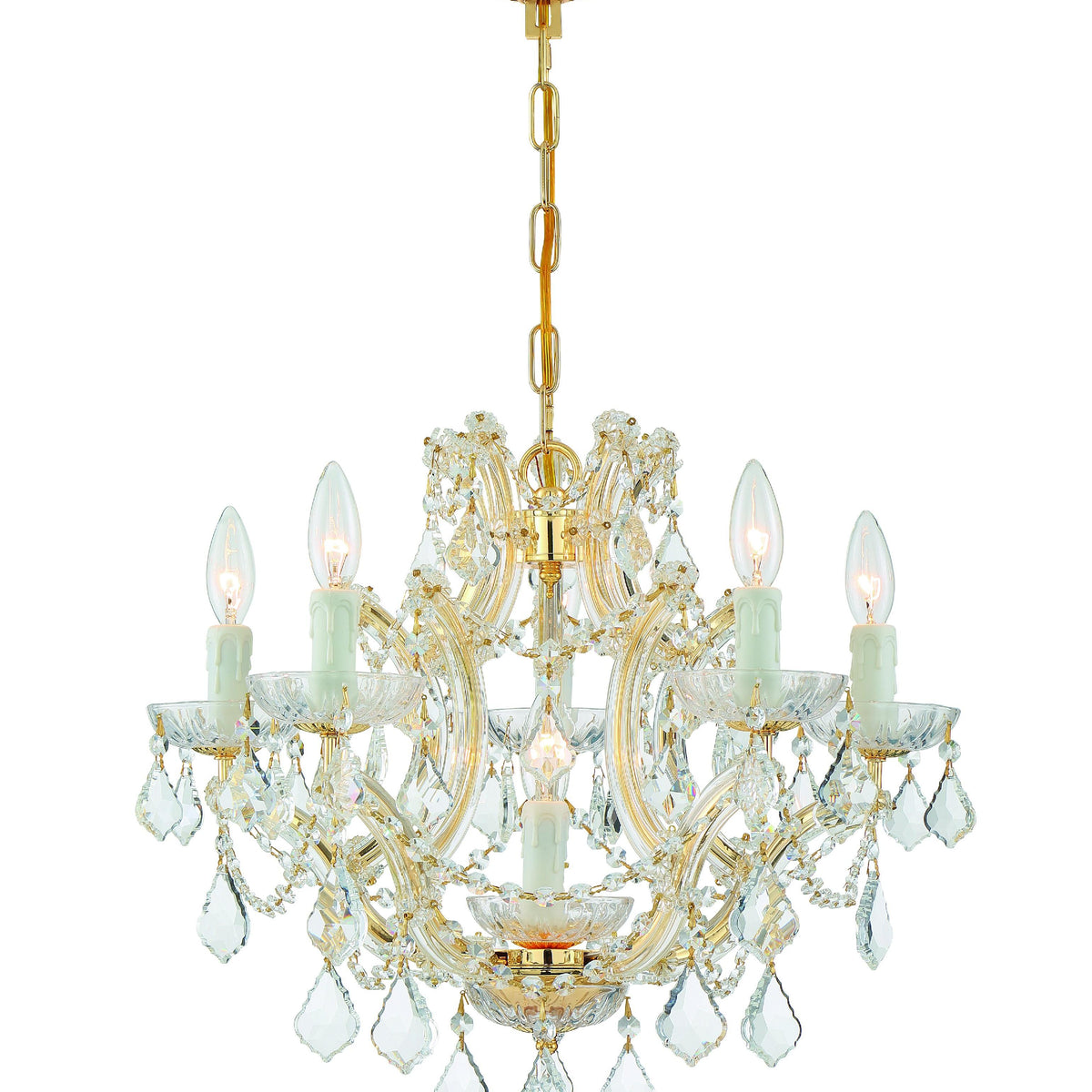 Crystorama Maria Theresa 6 Light Swarovski Strass Crystal Gold Chandel ...