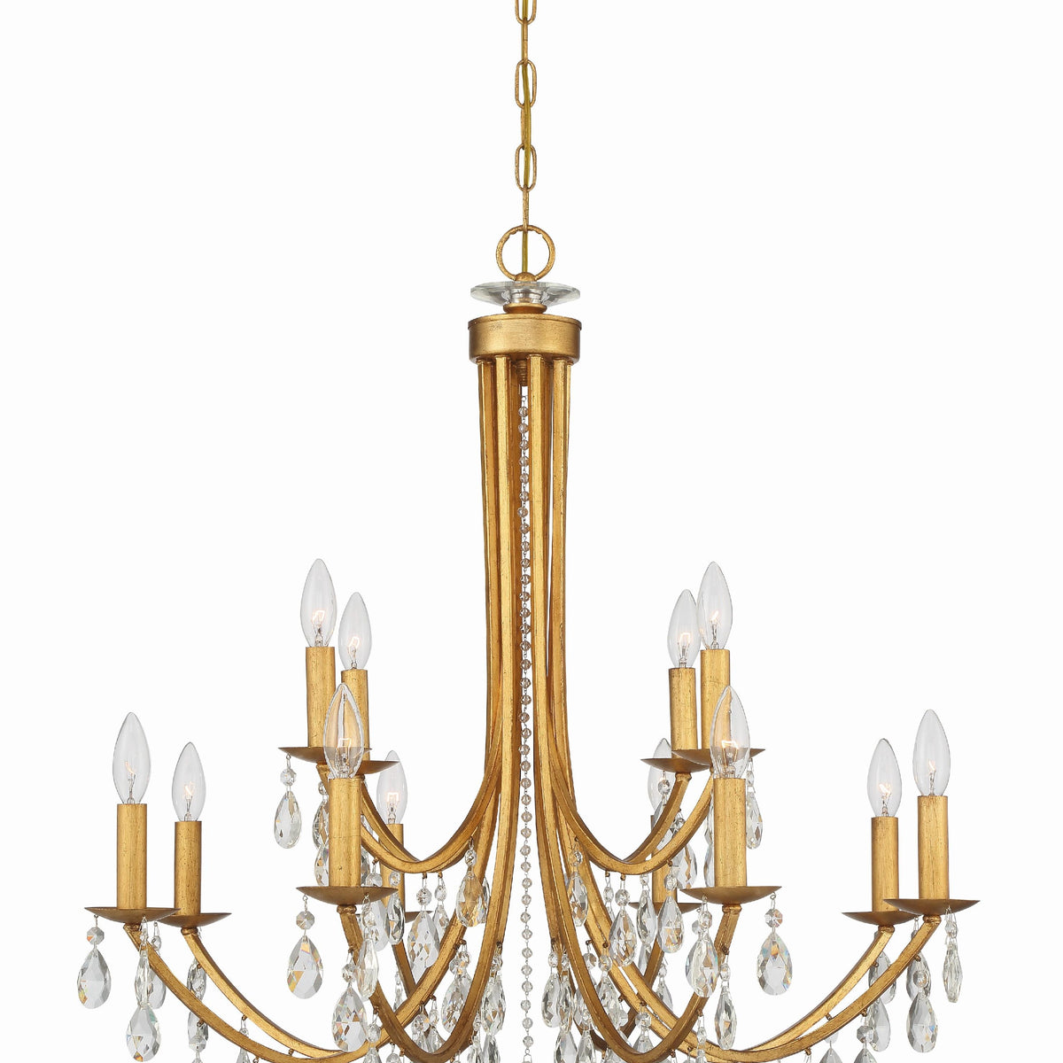 Crystorama Bridgehampton 12 Light Swarovski Strass Crystal Antique Gol ...