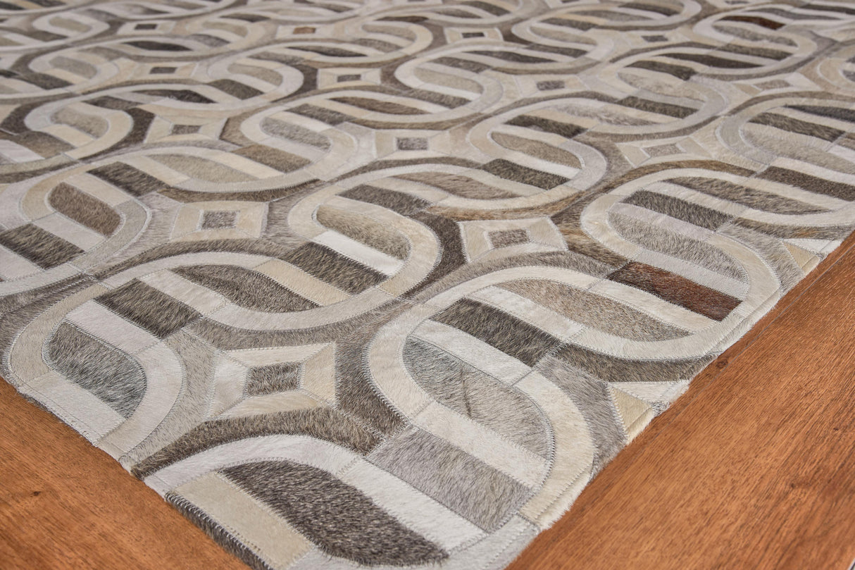 Exquisite Rugs Natural Hide Handmade Leather Hide In 2140 Medium Gray ...