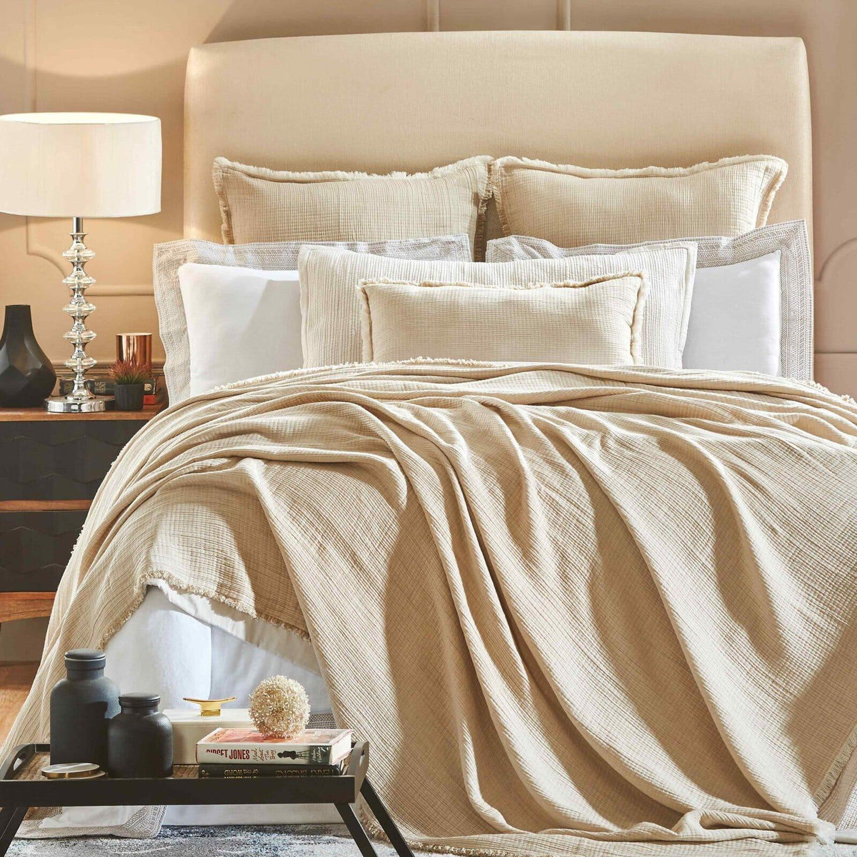 Orchids Lux Dana Texture Dune 94 X 96 Bed Throw – DecoratorsBest
