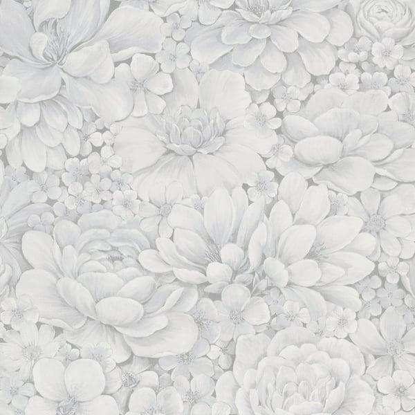 Galerie En3395214 Floral Texture Silver Grey Wallpaper – DecoratorsBest