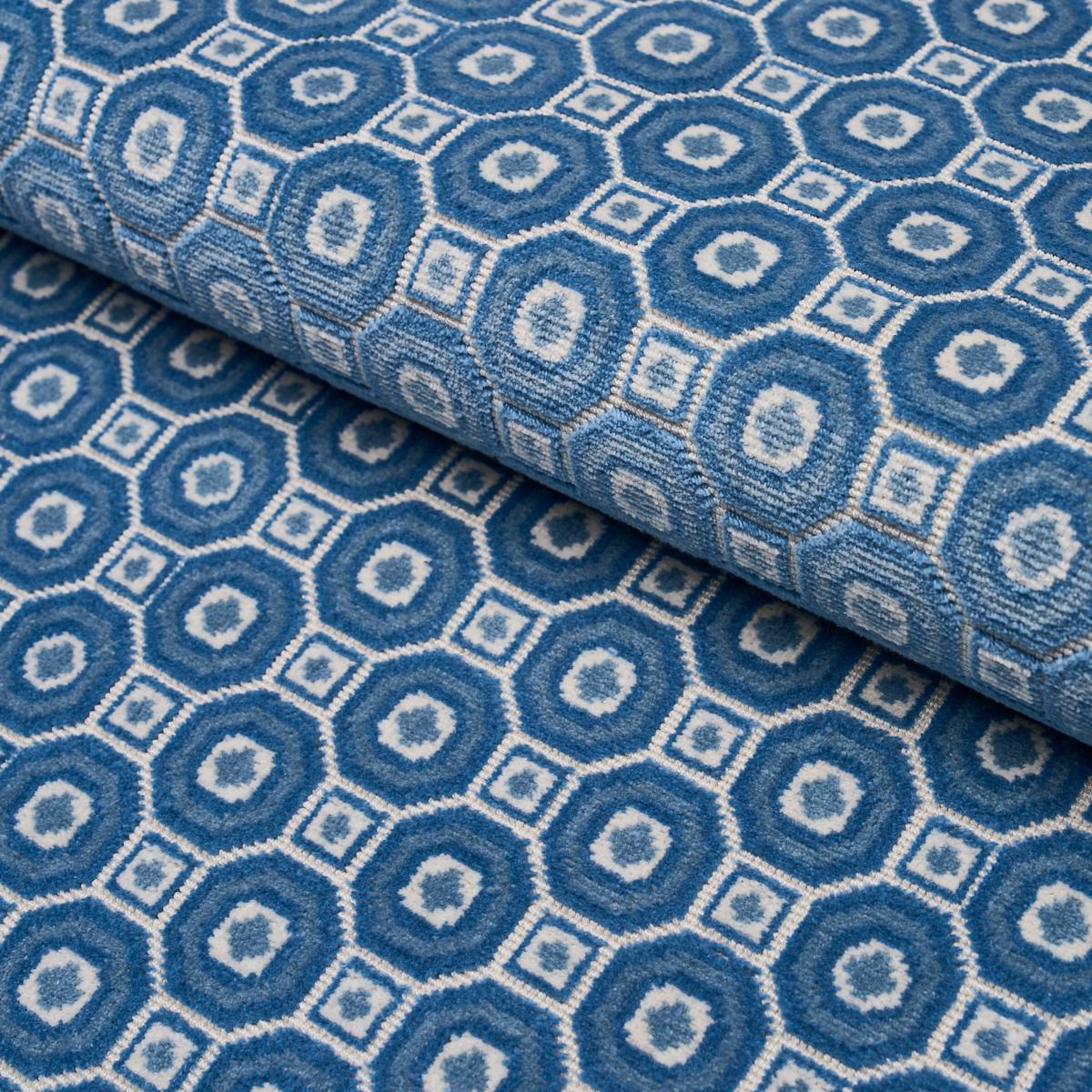 Schumacher Trianon Cut Velvet Azur Fabric – DecoratorsBest