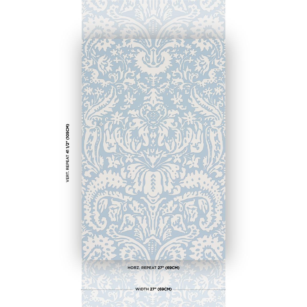 Schumacher Suffolk Damask Blue Wallpaper – DecoratorsBest