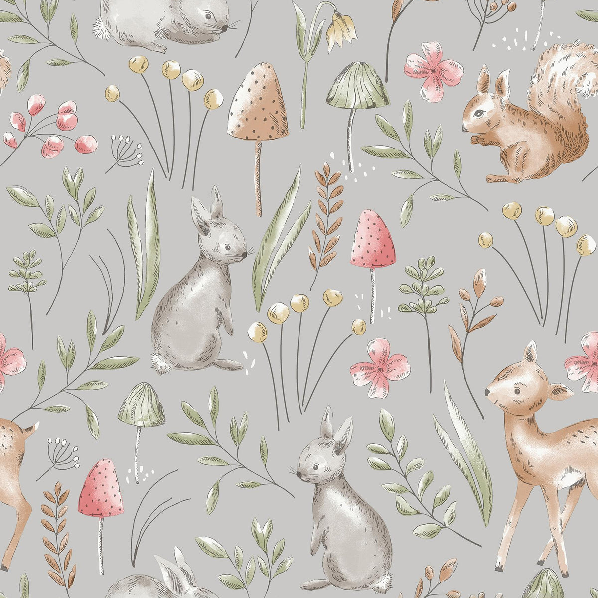 Brewster Home Fashions Advantage World Of Imagination Forest Animals G ...