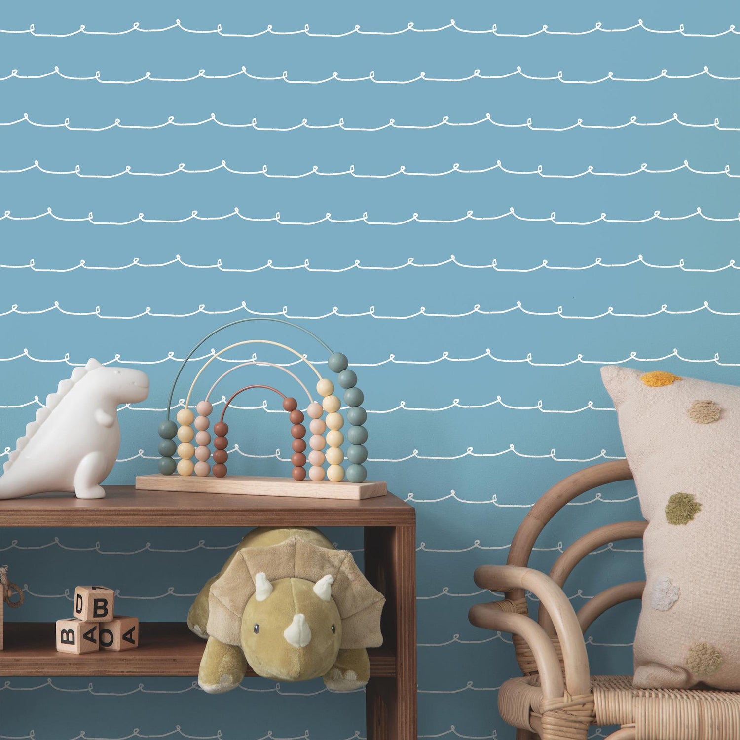 Brewster Home Fashions Advantage World Of Imagination Wiggle Line Blue ...