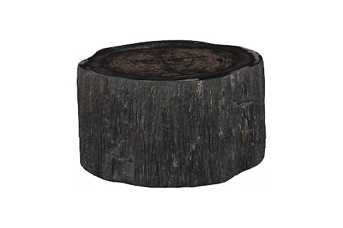 Phillips Collection Chaka Petrified Rough Black Short Coffee Table ...