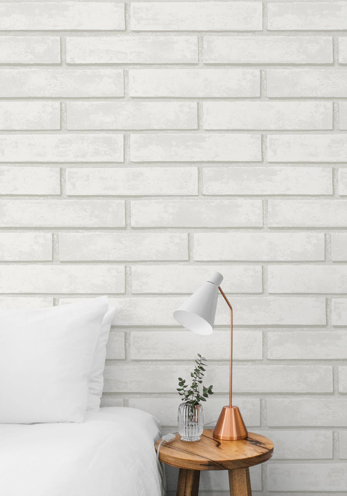 Seabrook Monarch Brick Arctic Grey Wallpaper – DecoratorsBest