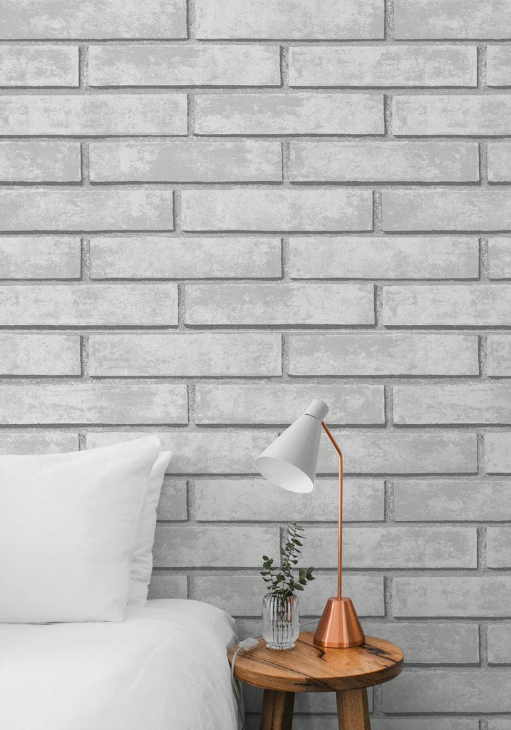Seabrook Monarch Brick Calcutta Grey Wallpaper – DecoratorsBest
