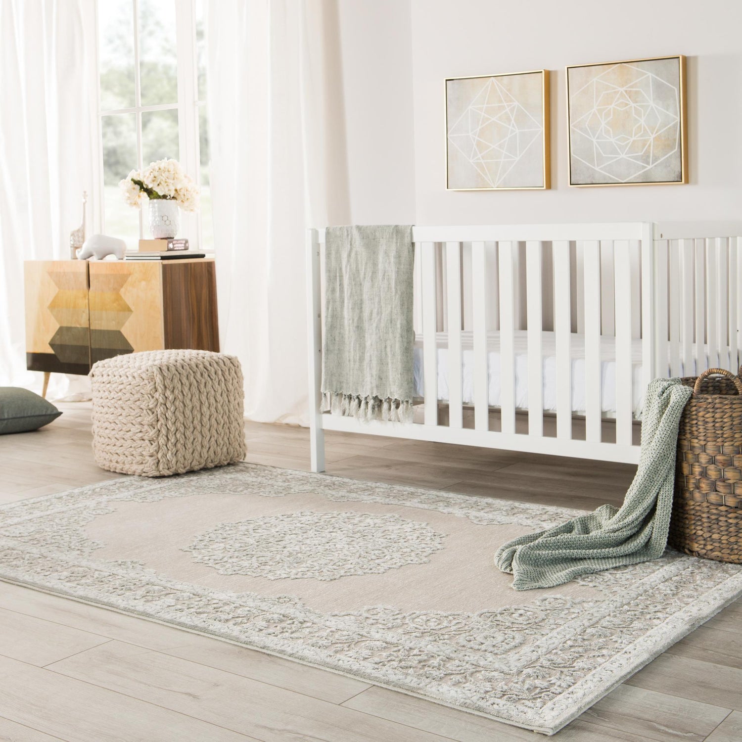 Jaipur Living Fables Malo Border Gray / White 9'6" X 13'6" Rug ...